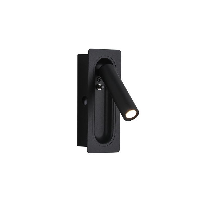 Aplique Led Dirigible Rectangular Negro Luz Calida 3W – Wanting Chile SpA